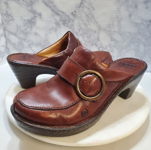 Born | Shoes | Born 9 Montara Platform Clogs Mahogany Brown Leather 9s ...
